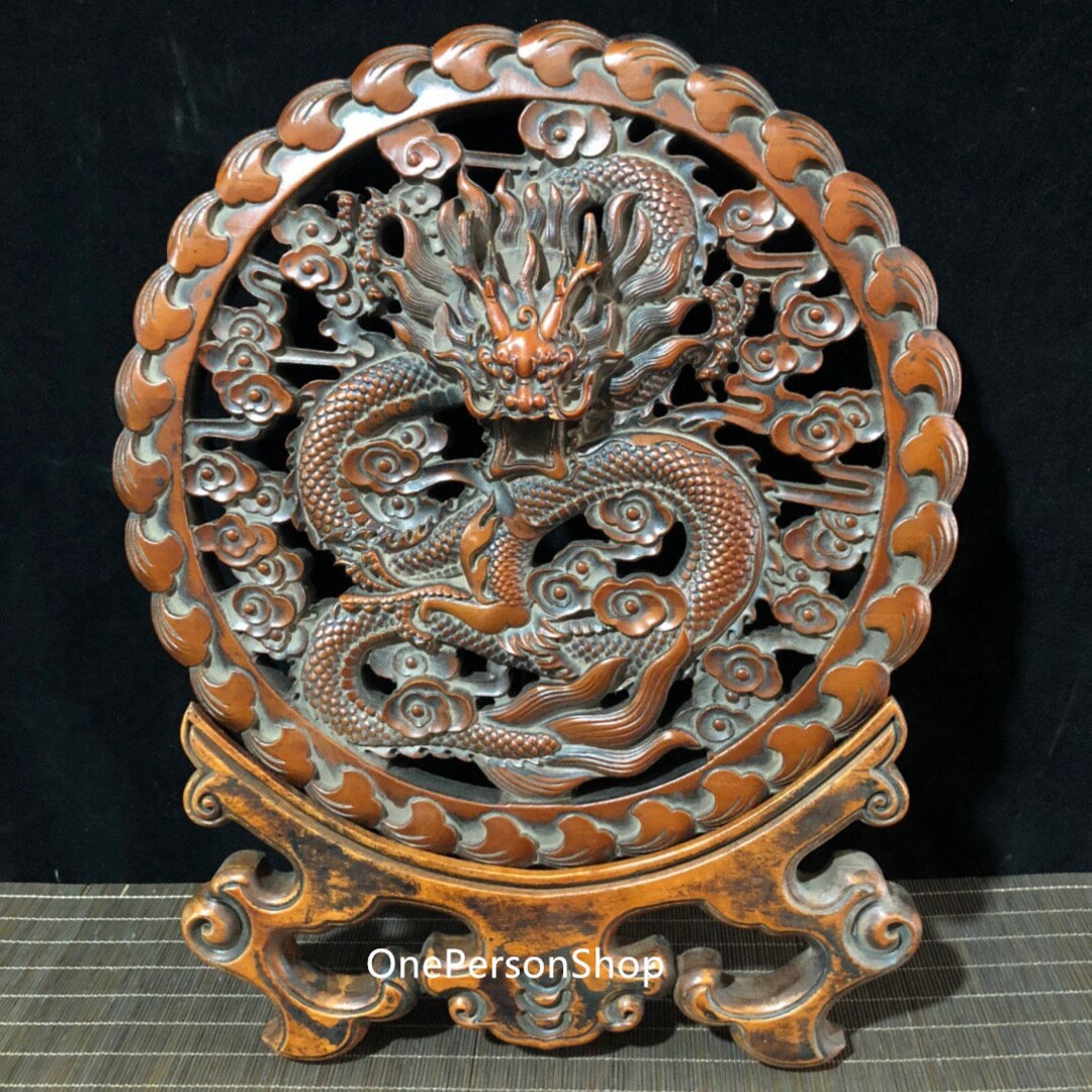 Exquisite and Rare Flying Dragon Pattern Screen Ornaments Hand - Etsy