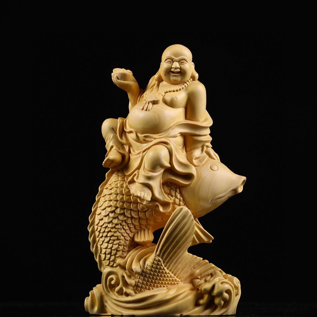 Chinese Collection of Hand-carved Boxwood Sitting Fish - Etsy