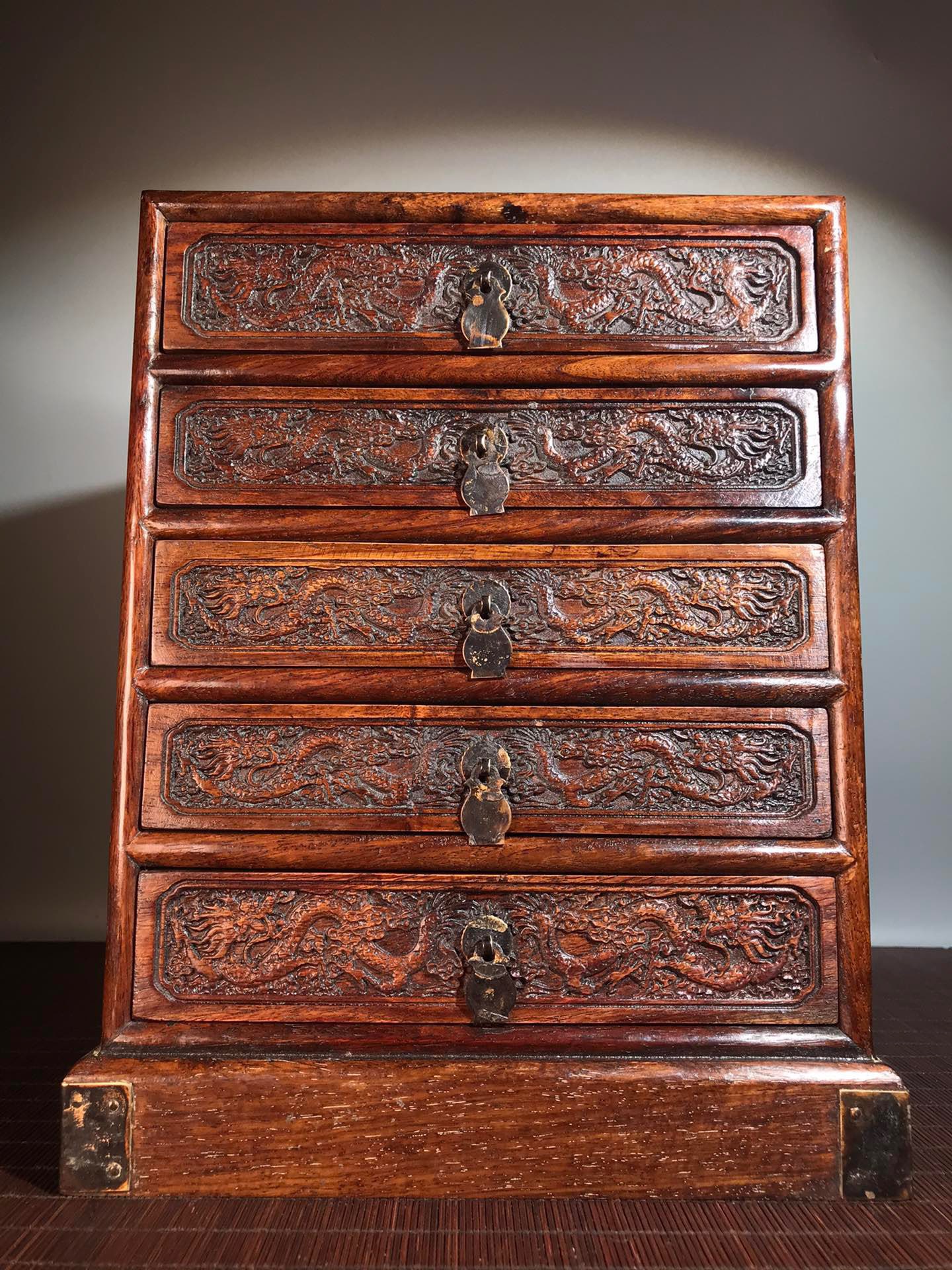 Chinese Antique Rosewood Handmade Embossed Pattern Rare - Etsy