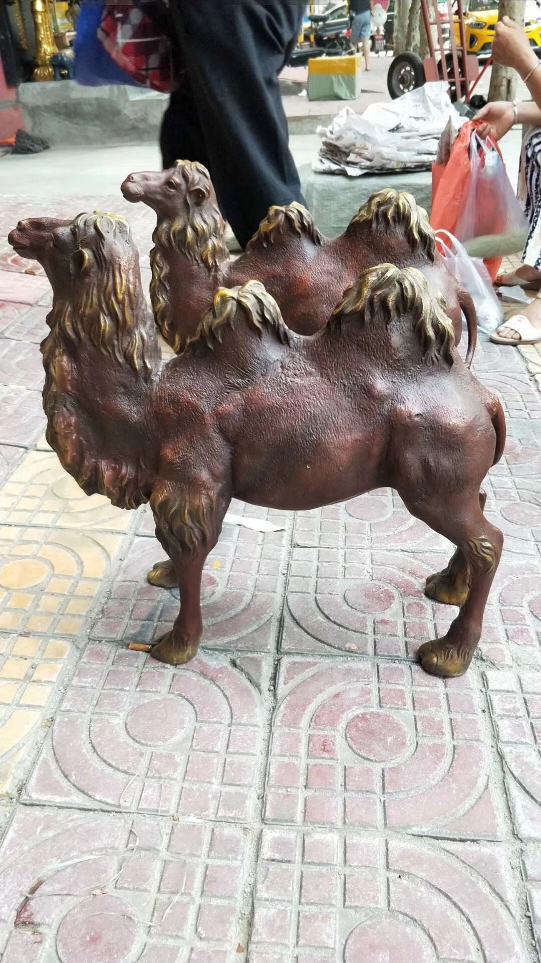 A Pair of Chinese Antique Handmade Large Exquisite and Rare Pure Copper ...