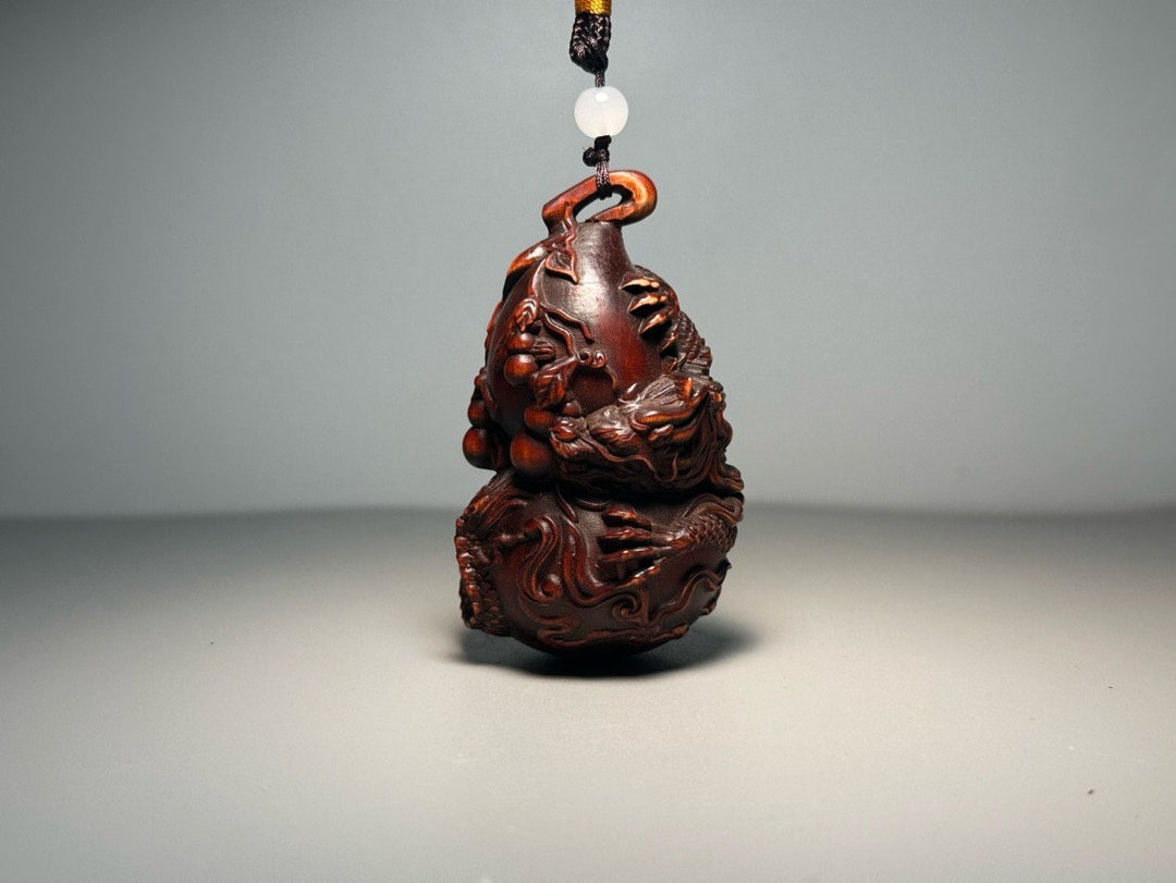 Exquisite and Rare Dragon Gourd Statuette Ornament Purely Hand-carved ...
