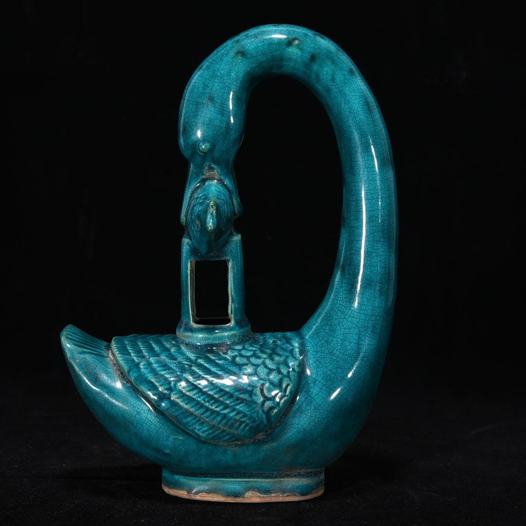 Chinese Antique Pure Hand Painted Exquisite Rare Osprey Lamp Statue ...