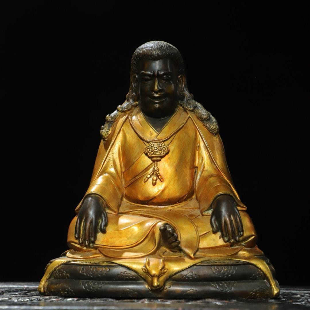 A Rare and Exquisite Pure Copper Marpa Buddha Statue Made by Hand From ...