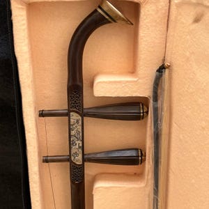 Chinese Antique Pure Hand-carved Exquisite Rare Ebony Erhu Musical ...
