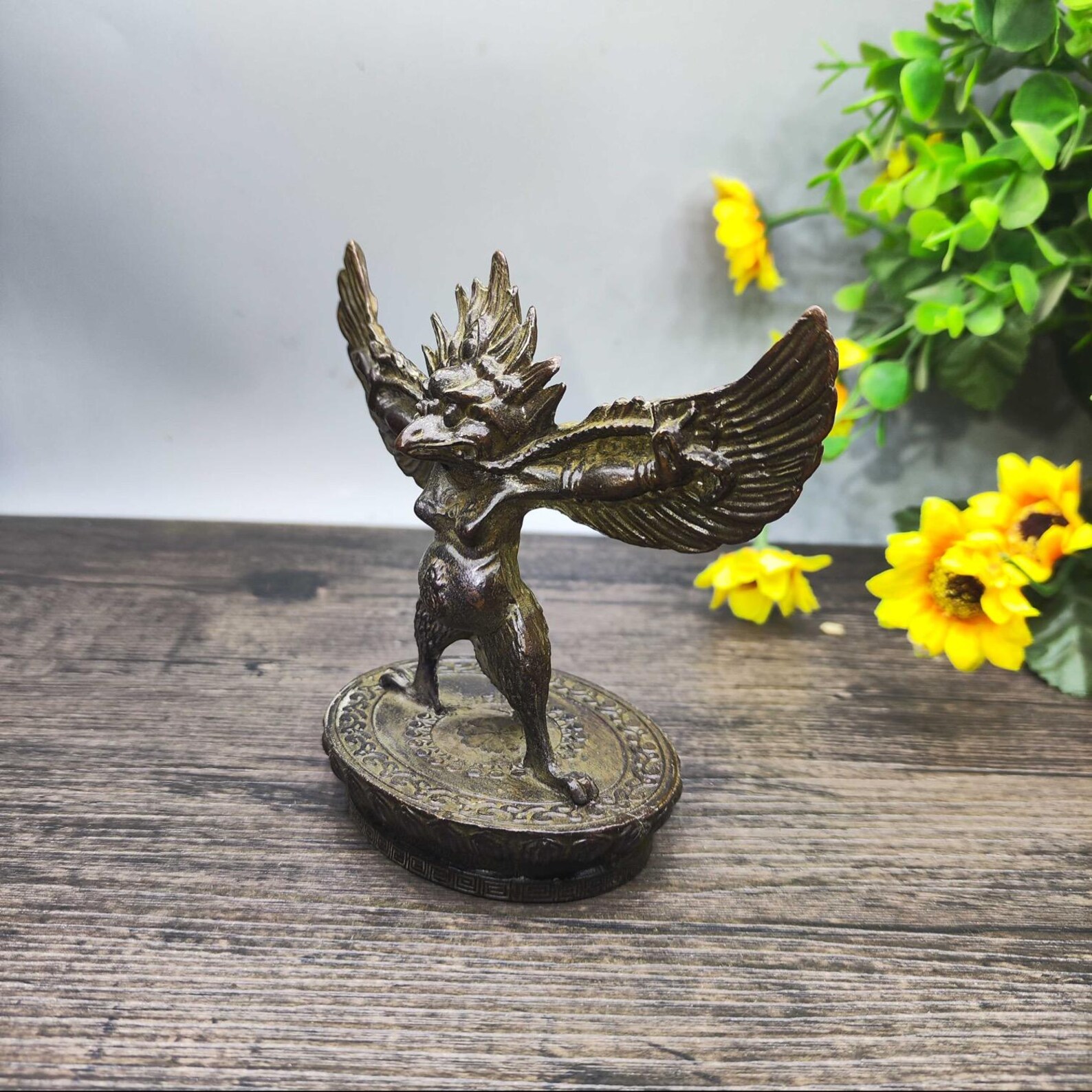 A Rare and Exquisite Handcrafted Chinese Antique Bronze Golden-winged ...