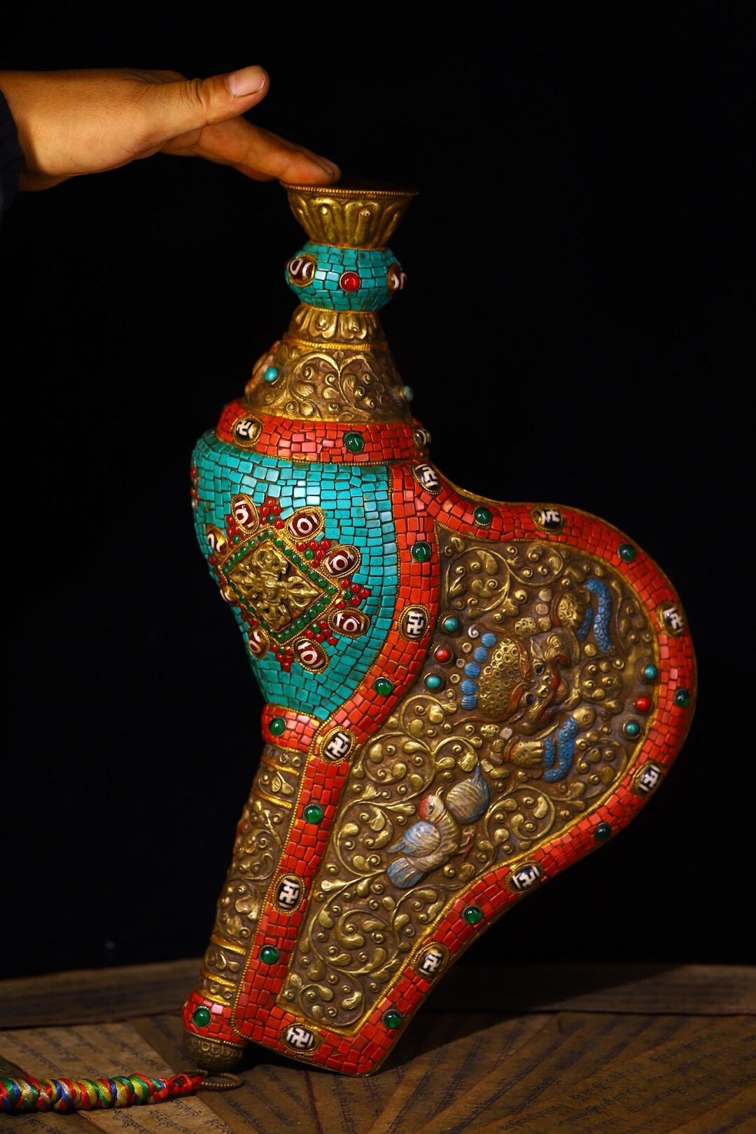 Chinese Antique Pure Hand-made Exquisite Rare Conch Inlaid With ...