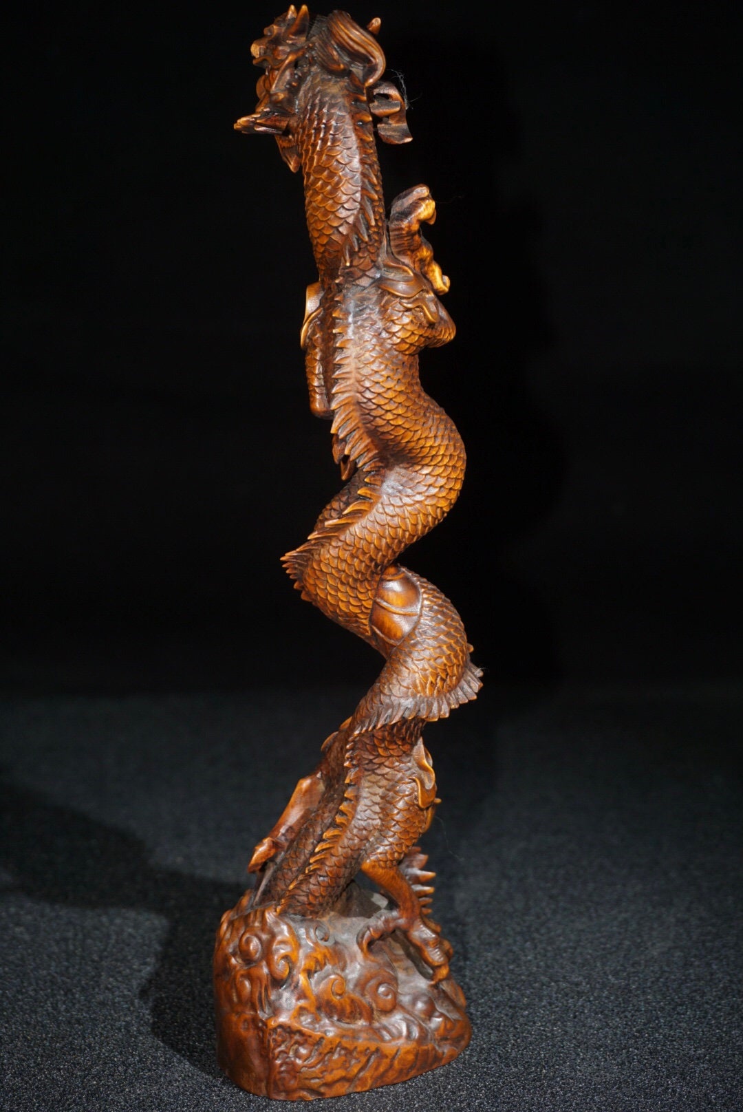 Chinese Antiques, Natural Boxwood Dragon Statue, Master Pure Hand ...