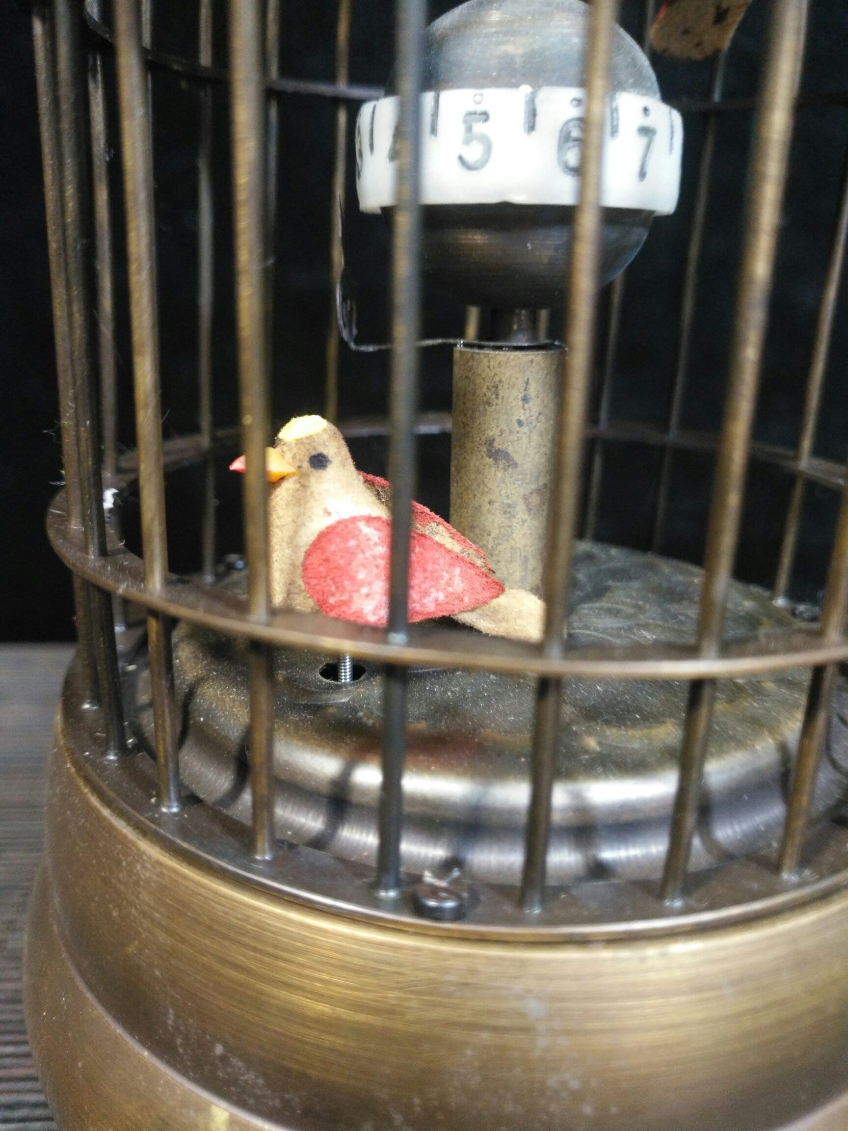 Exquisite Rare Copper Mechanical Vintage Winding Clock "birdcage Clock ...