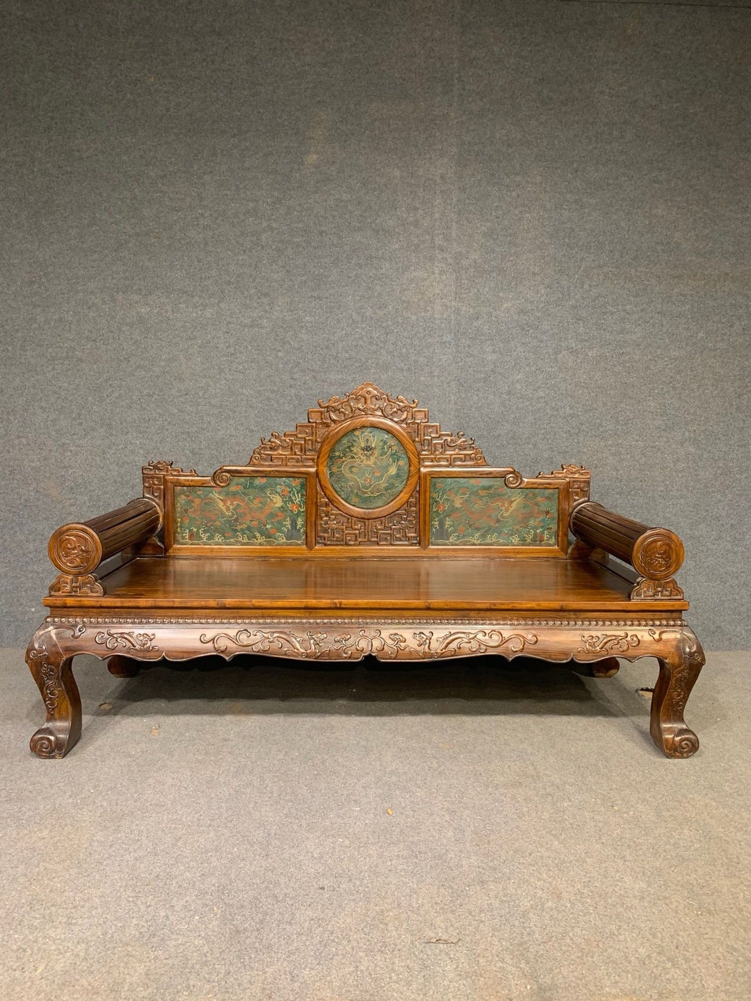 Chinese Antique Collection Exquisite and Rare Rosewood Inlaid Jade Jade ...