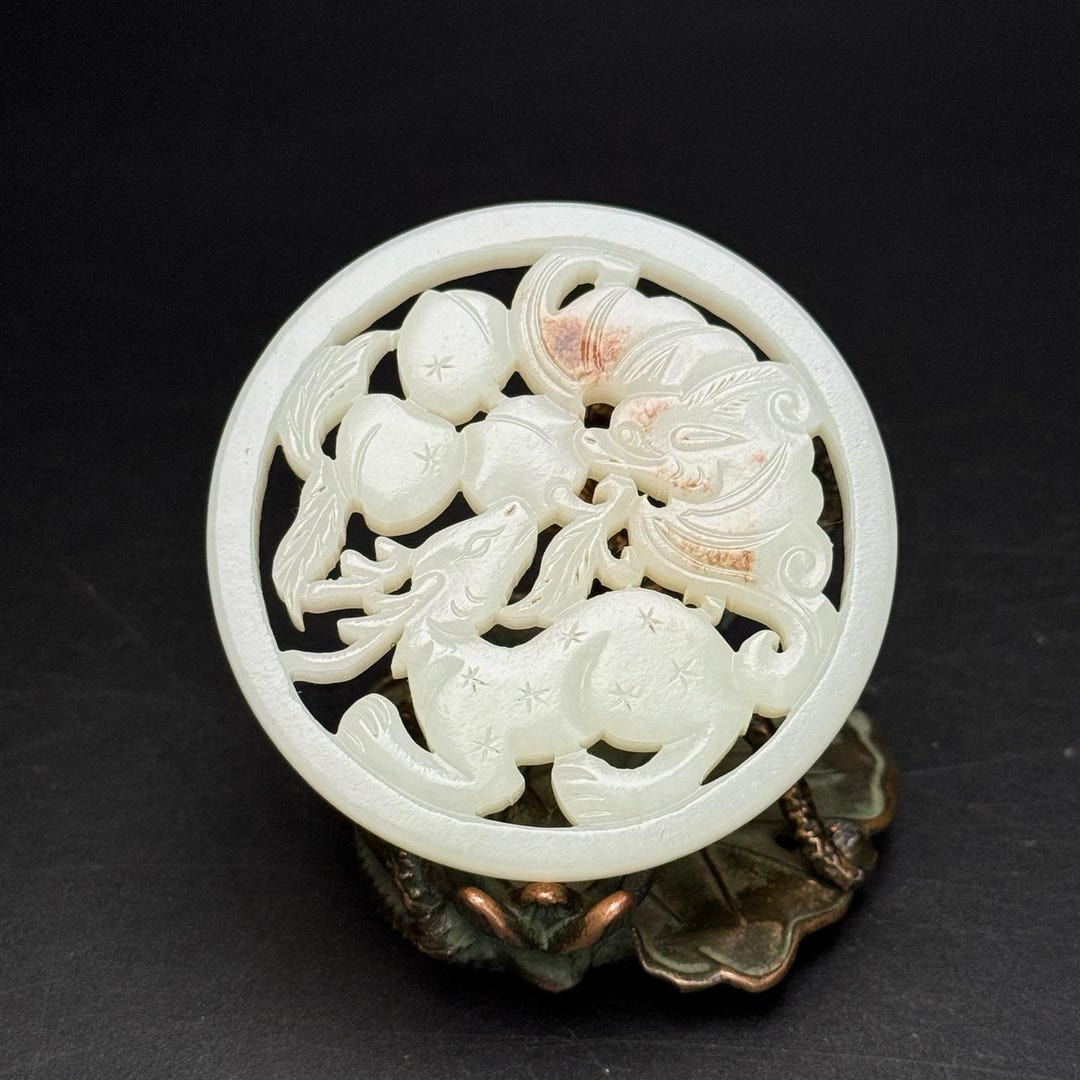 Exquisite and Rare Fu Lu Shou Jade Pendant Hand-carved From Chinese ...