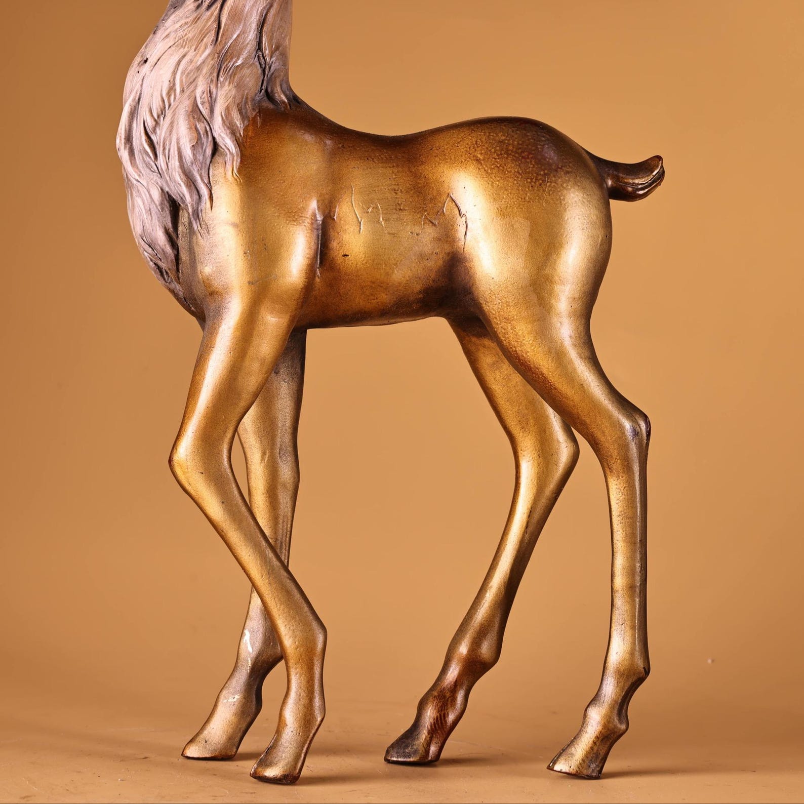 Large Exquisite Rare Pure Copper High Relief Sika Deer Statue Ornaments ...