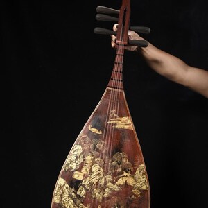 Chinese Antique Pure Handmade Exquisite Rare Wood Base Lacquer Painting ...