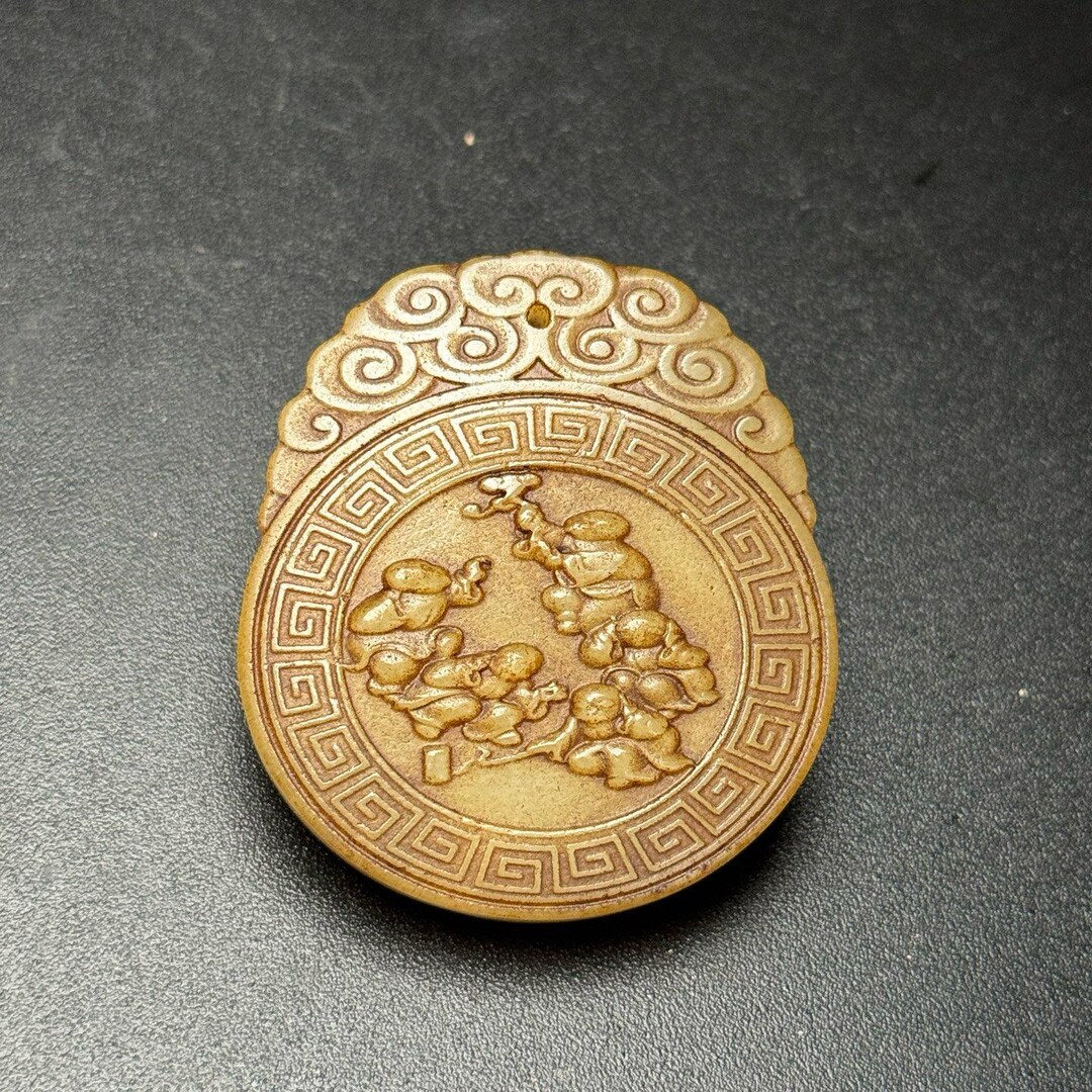 A Rare and Exquisite Hand-carved Chinese White Jade Pendant With ...