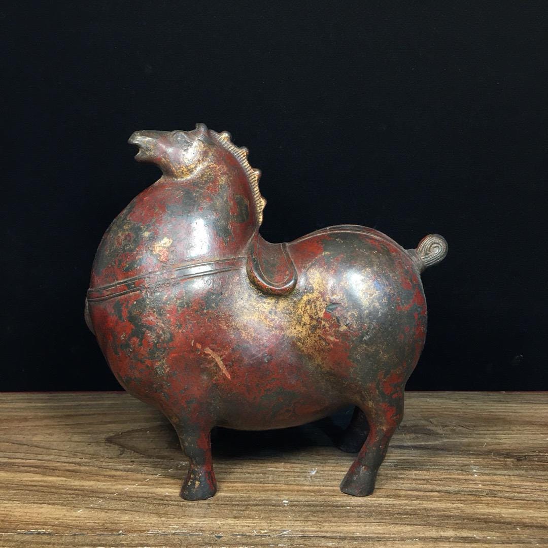 Exquisite and Rare Pure Copper Tang Horse Statue Ornaments Made by ...