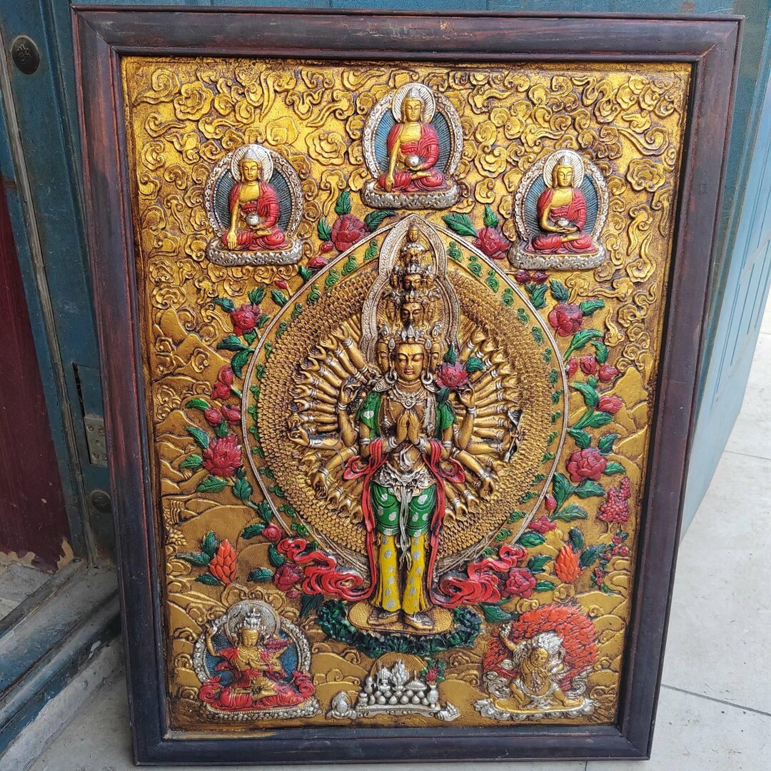 Chinese Antique Pure Hand-carved Large Exquisite Rare Wooden Frame ...