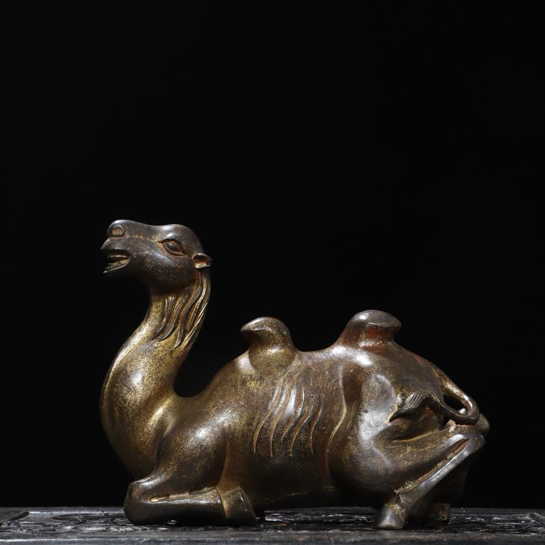 Antique Chinese Handcrafted Exquisite Rare Pure Copper Camel Statue ...