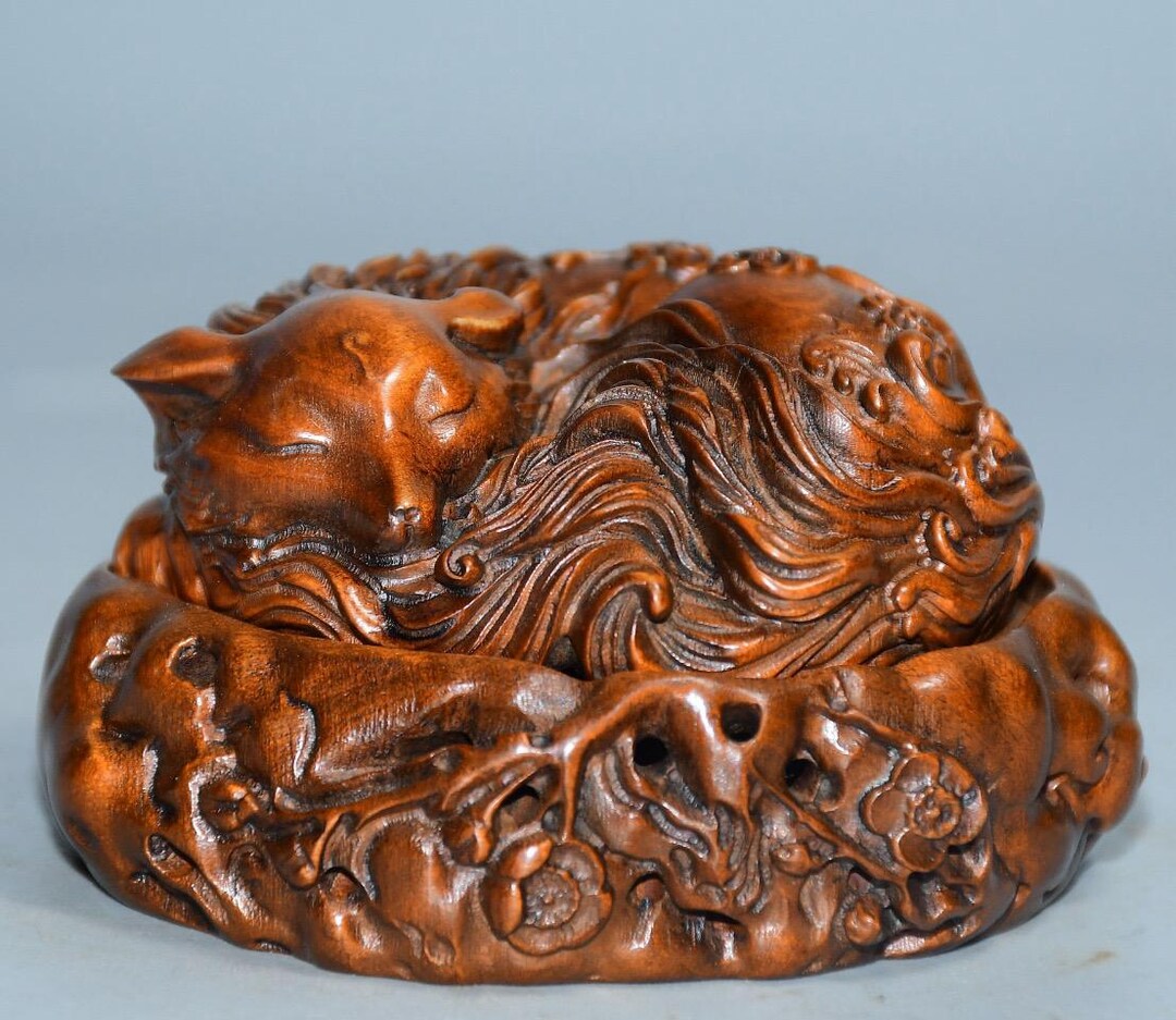 Beautiful and Rare Fox Incense Burner Ornament Hand-carved From Chinese ...