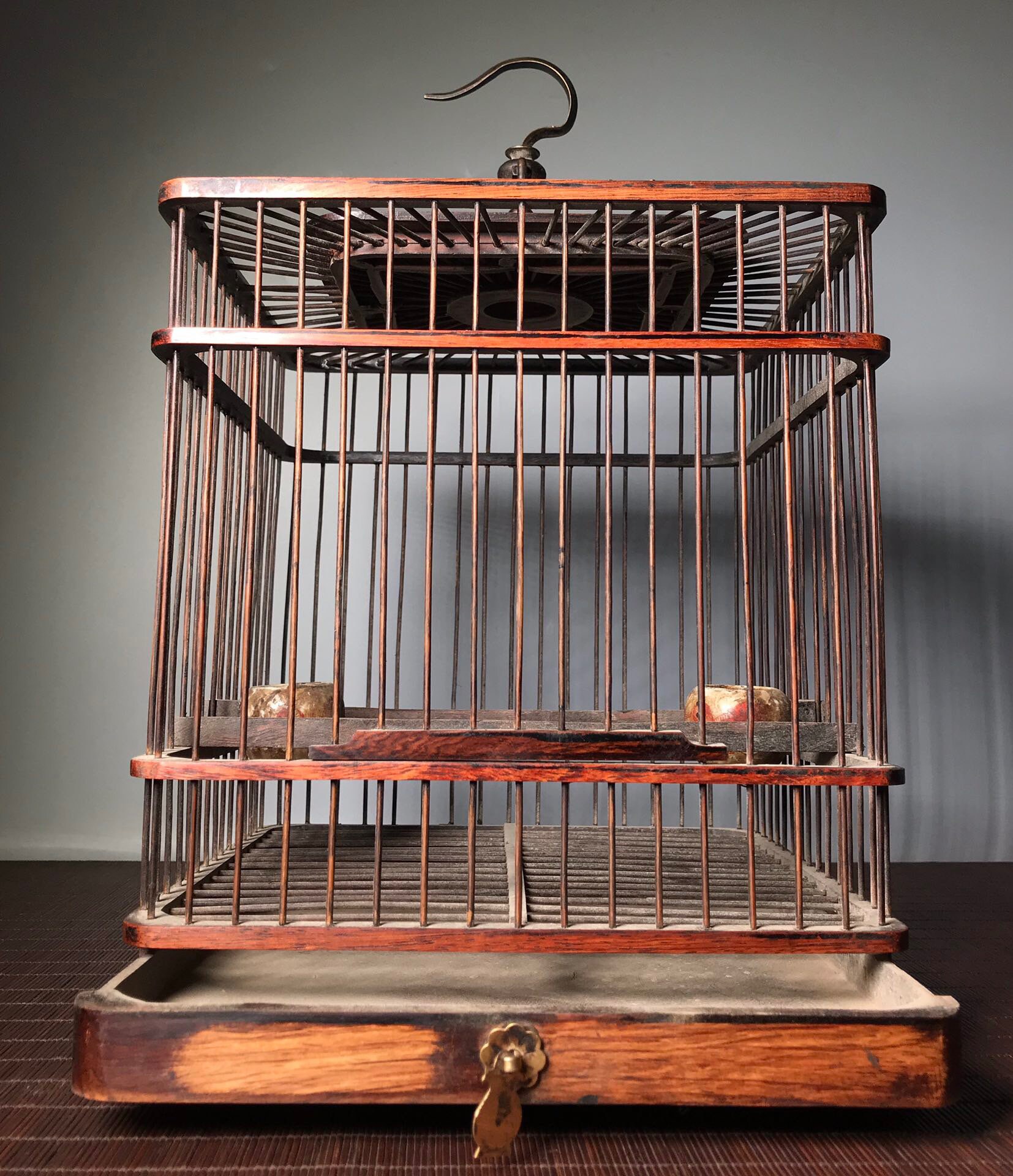 China Collection Rosewood Carved Square Bird Cage - Etsy