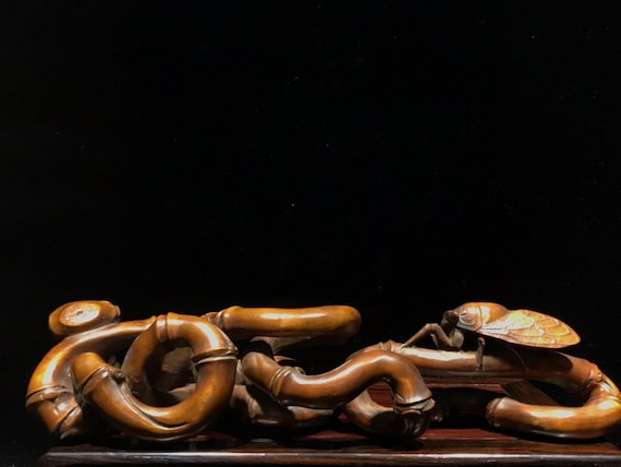 Chinese Antique Natural Boxwood Hand-carved Fine Pen Holder | Etsy