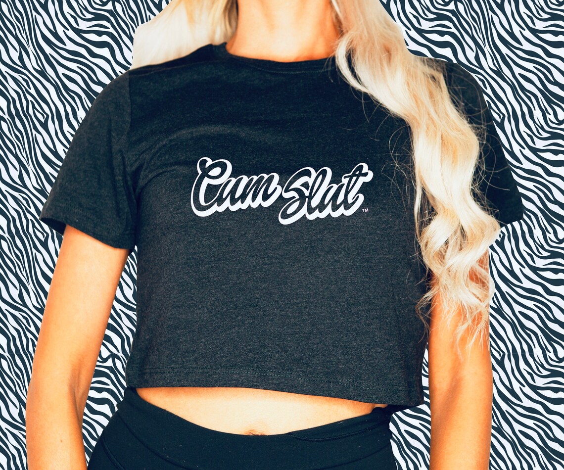 Cum Slut Crop Top Sexy Pink Ddlg Clothing Bdsm Bimbo Girl Bimbo Doll