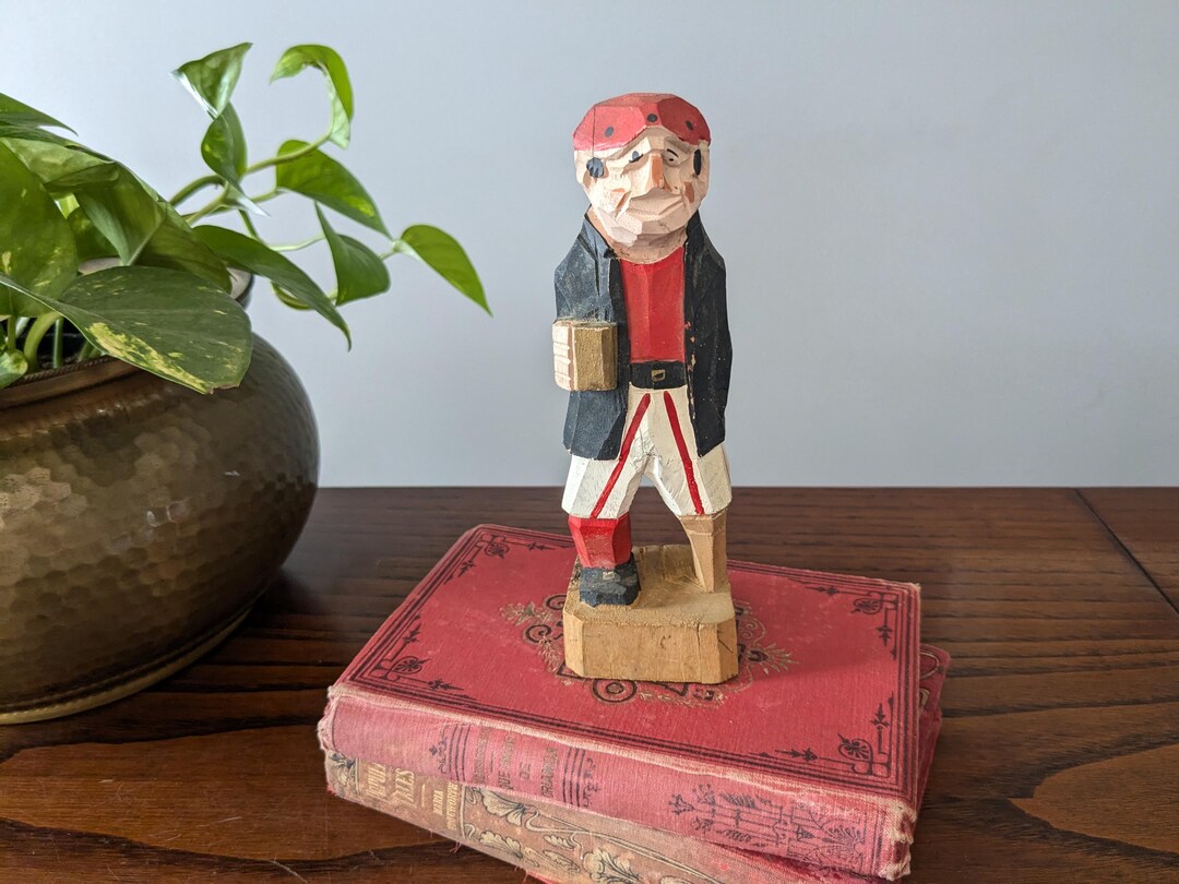 Hand-carved Wooden Pirate Statue // Nautical Decor // Pirate Decor ...