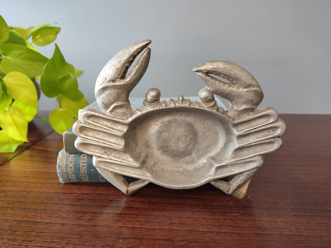 Large Wrought Iron Crab Trinket Dish // Crab Catch All ...