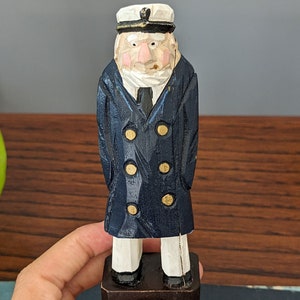Hand-carved Wooden Sea Captain Statue // Nautical Decor // Sailing ...