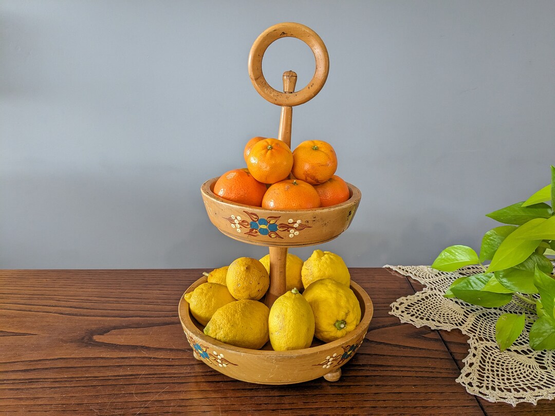 Two-tier Wooden Fruit Stand / Tiered Storage / Farmhouse Kitchen Decor ...