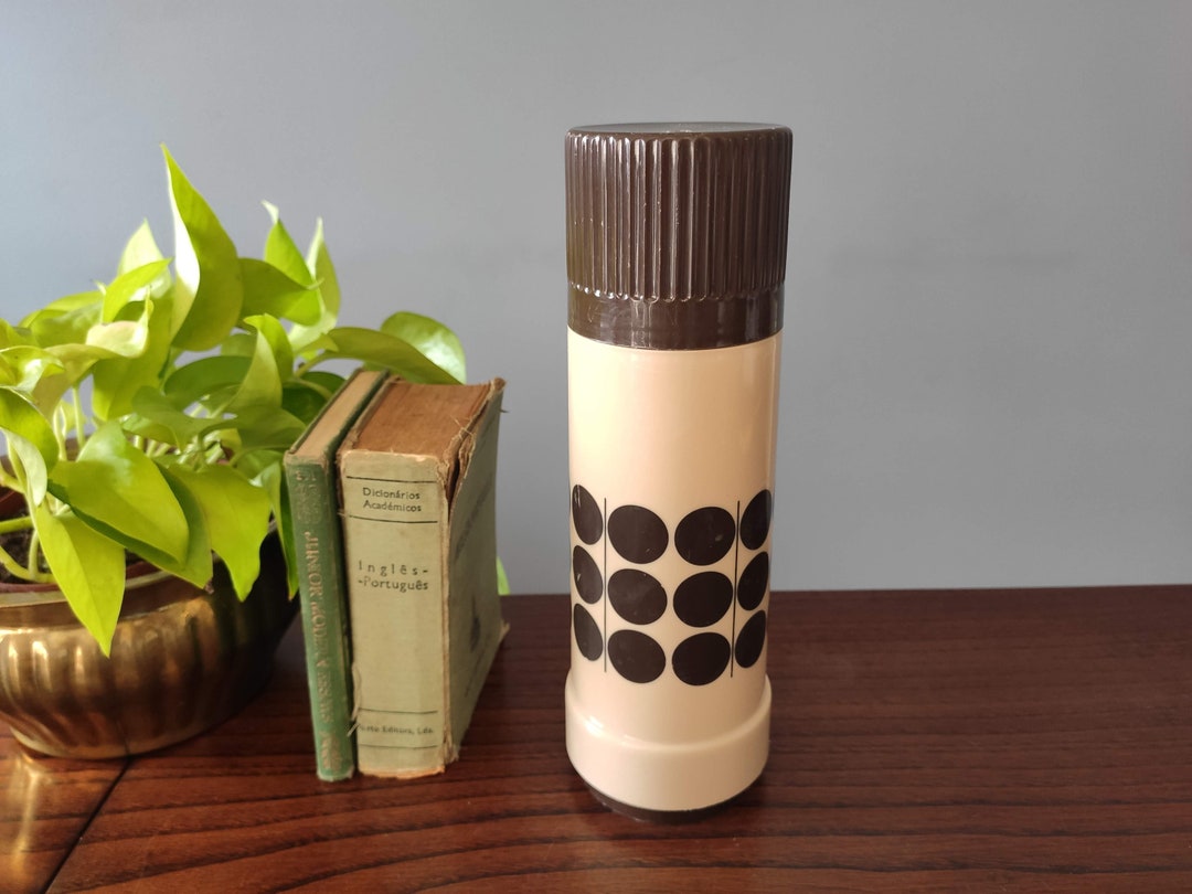 Brown and Beige Polka Dot Thermos / West Germany Dr. Zimmerman Thermos ...