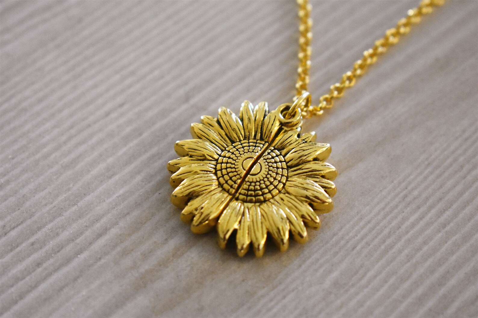 Custom Sunflower Photo Locket Necklace You Are My Sunshine - Etsy