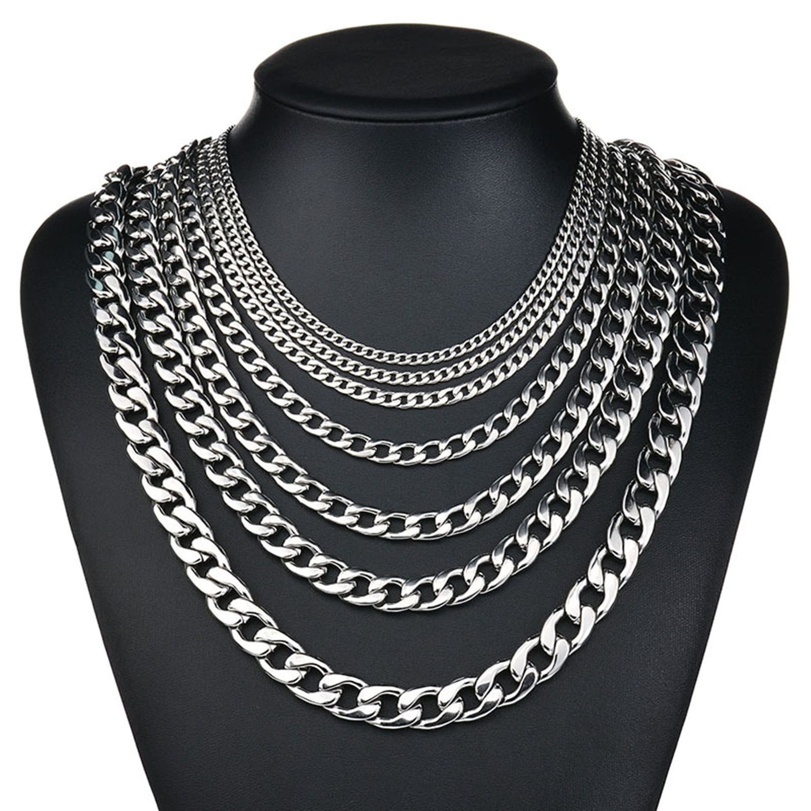 Silver Cuban Link Chain Necklace Miami Cuban Curb Links - Etsy