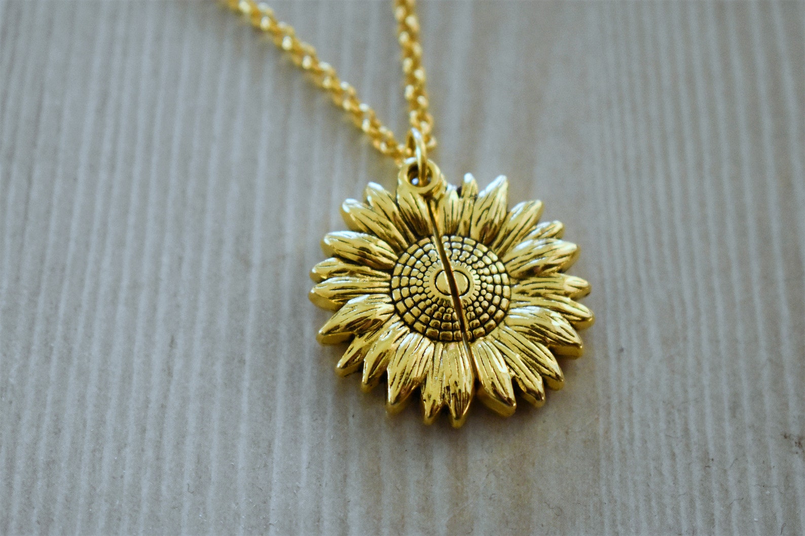 Custom Sunflower Photo Locket Necklace You Are My Sunshine - Etsy