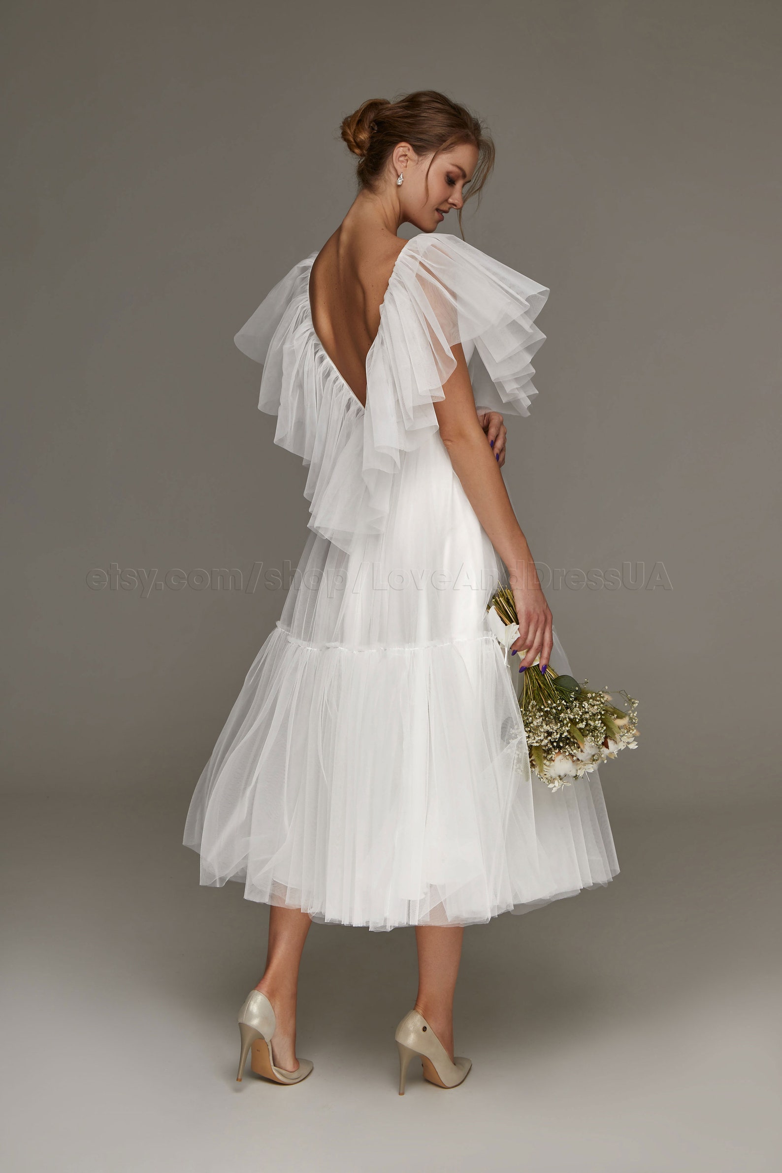 Short Wedding Dress Simple Wedding Dress Boho Wedding Dress - Etsy