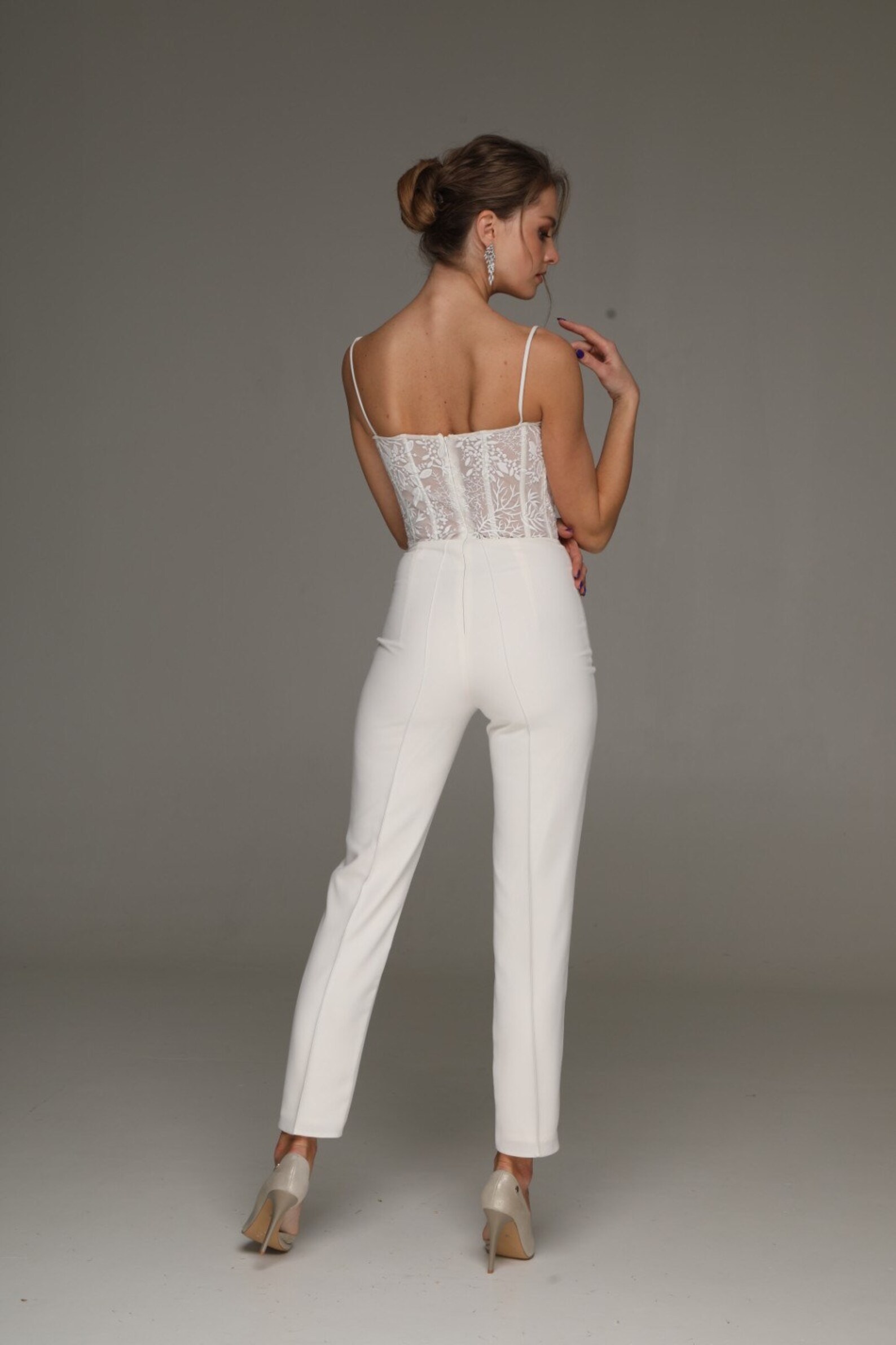 Wedding White Jumpsuit Bridal Jumpsuit for Wedding Wedding - Etsy