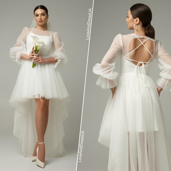 Wedding Dress Short Front Long Back - Etsy