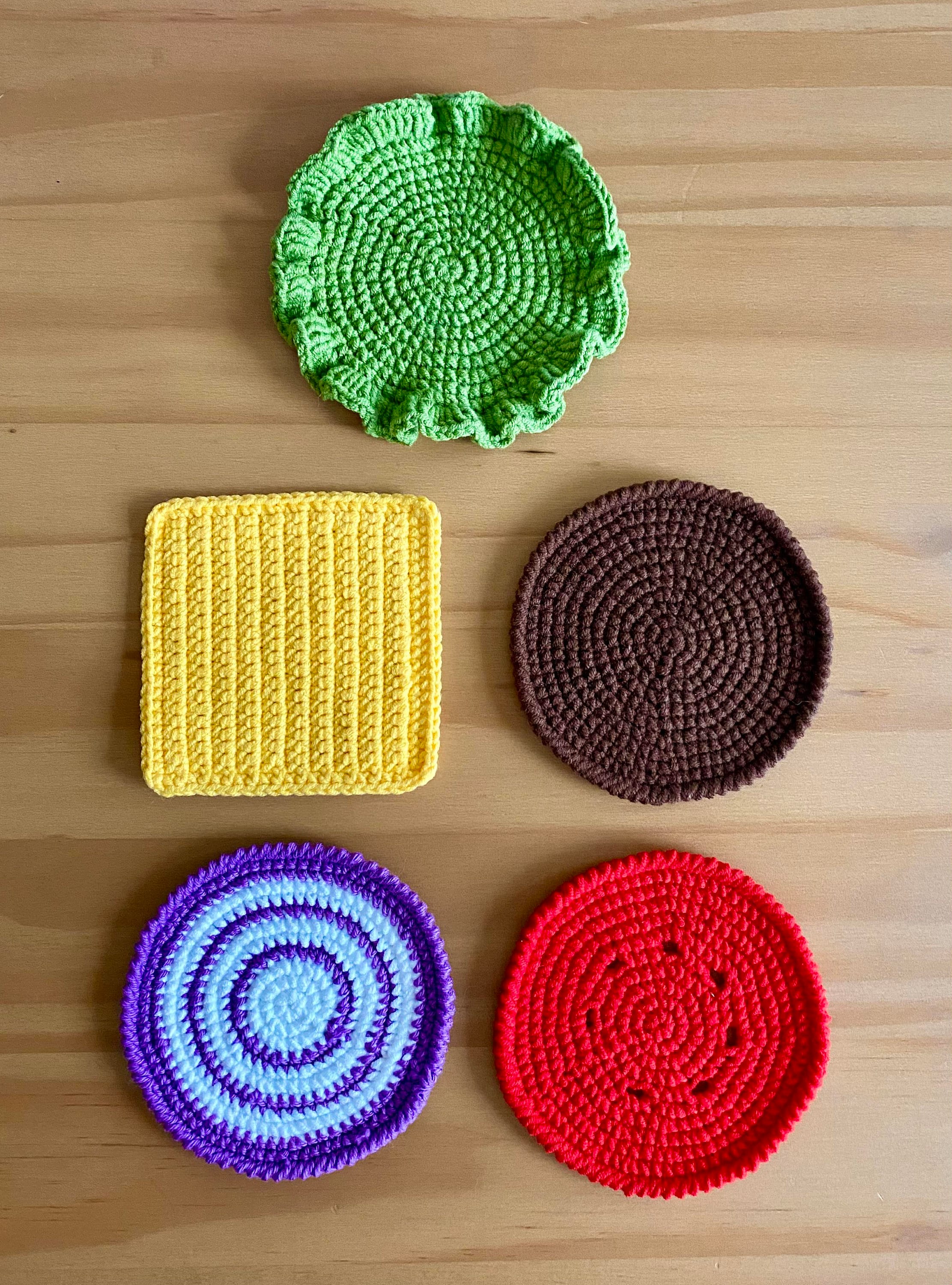 Spider-man 2099 Miguel O'hara Crochet Burger Coaster Set Astv - Etsy