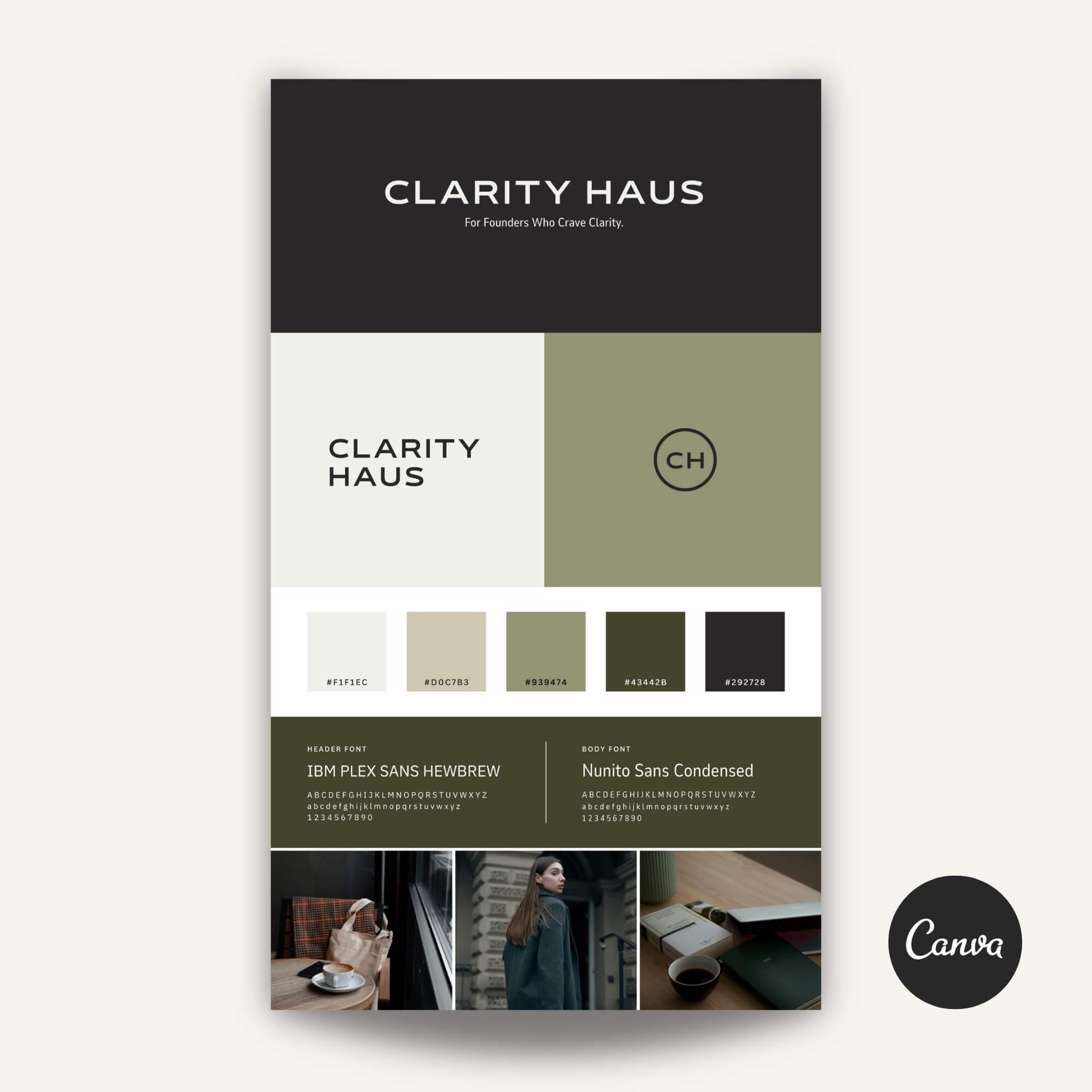 Canva Brand Kit: Minimalist Logo & Color Palette for Coaches (instant ...