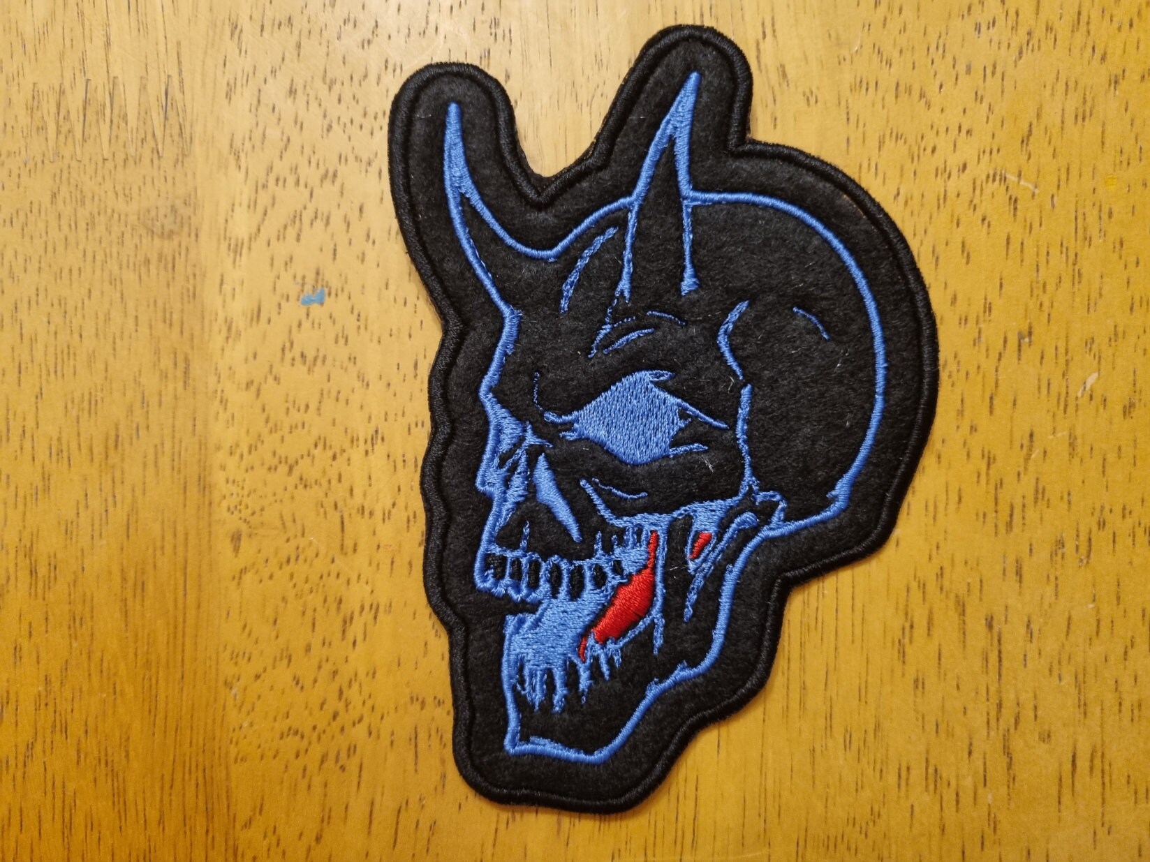 Devil Skull patch Iron On Sew On Hook and Loop Embroidered 8.5 | Etsy
