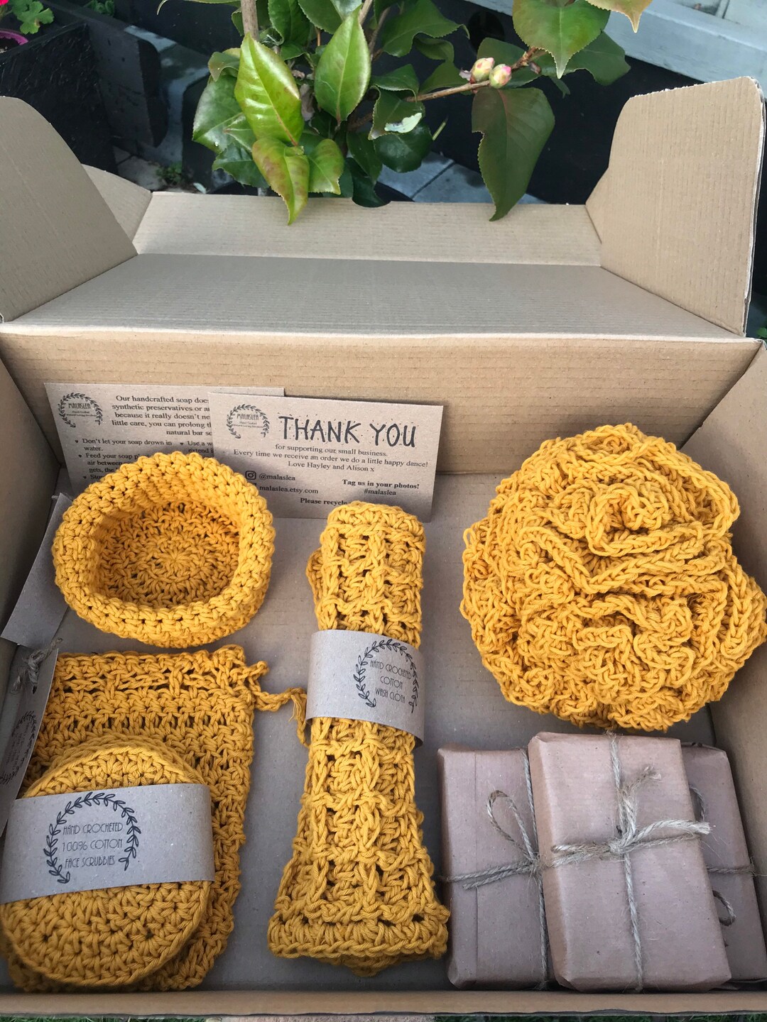 Hand Crocheted Bath Gift Set Natural Soaps, Plastic Free, Eco Friendly ...