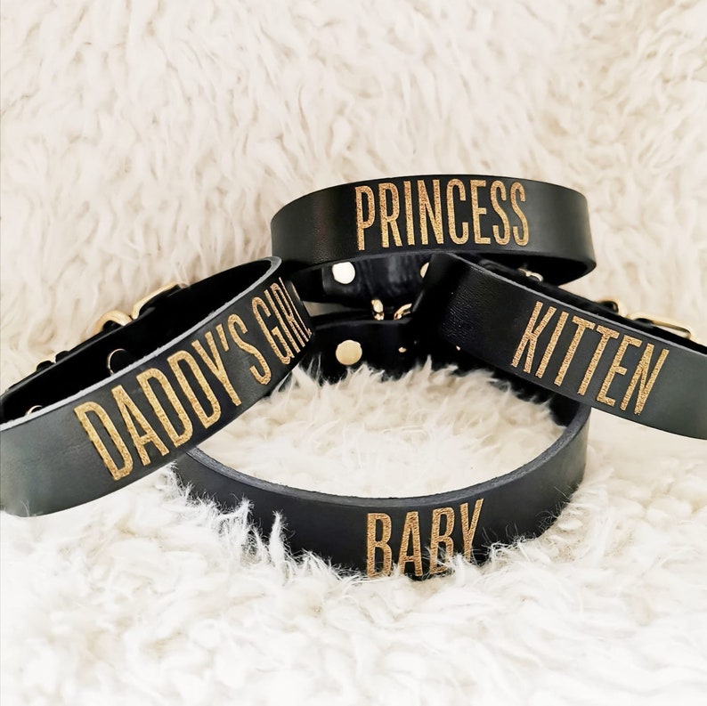 Personalized BDSM Collar W Name for Submissive Custom Day Collar Collar ...