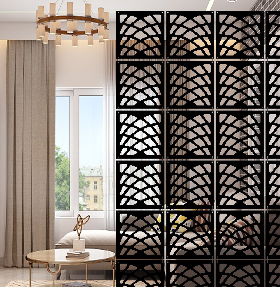 Room Partition Black , Interior Partition, Decorative Room Divider Set ...