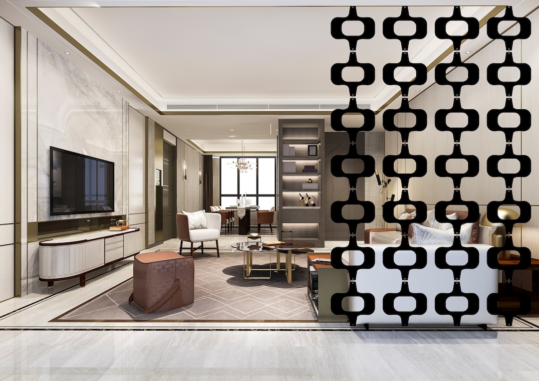 Room Partition Black , Interior Partition, Decorative Room Divider Set ...