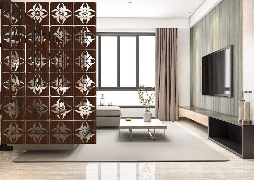 Room Dividers Brown Color : Floral Privacy Screens, Set of 12 - Etsy