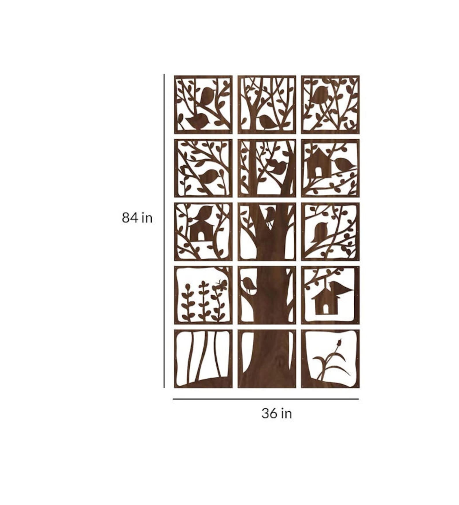 Room Divider Tree Design With Birds - Etsy