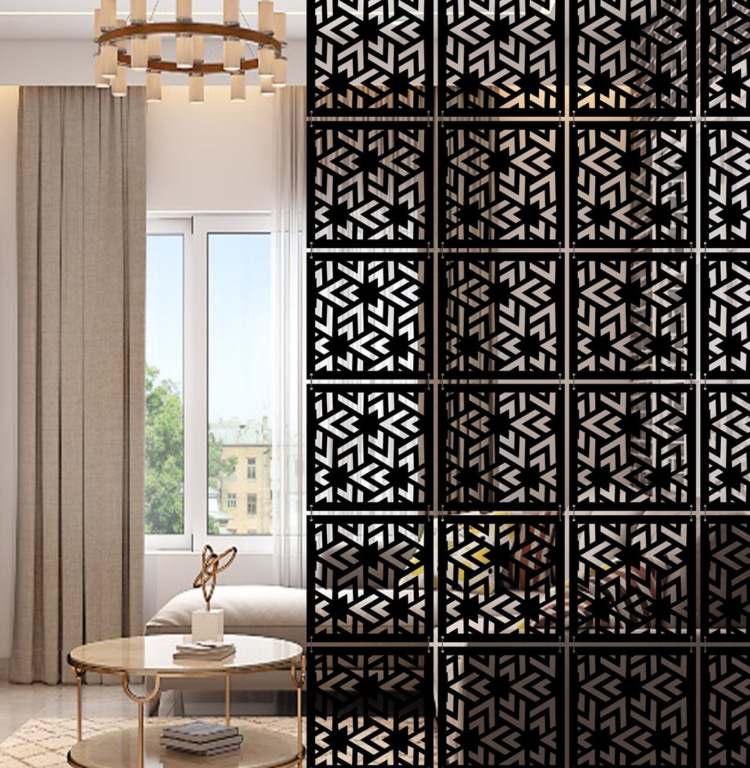 Room Partition Black , Interior Partition, Decorative Room Divider Set ...