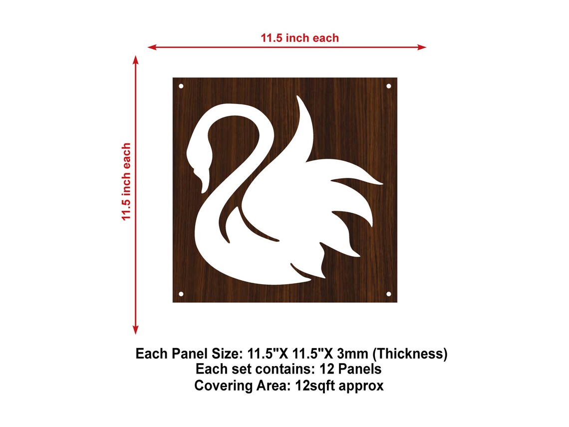 Room Divider Partition Brown Decorative Swan Design, 12 Panels Swan - Etsy