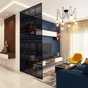 Room Partition Black , Interior Partition, Decorative Room Divider Set ...