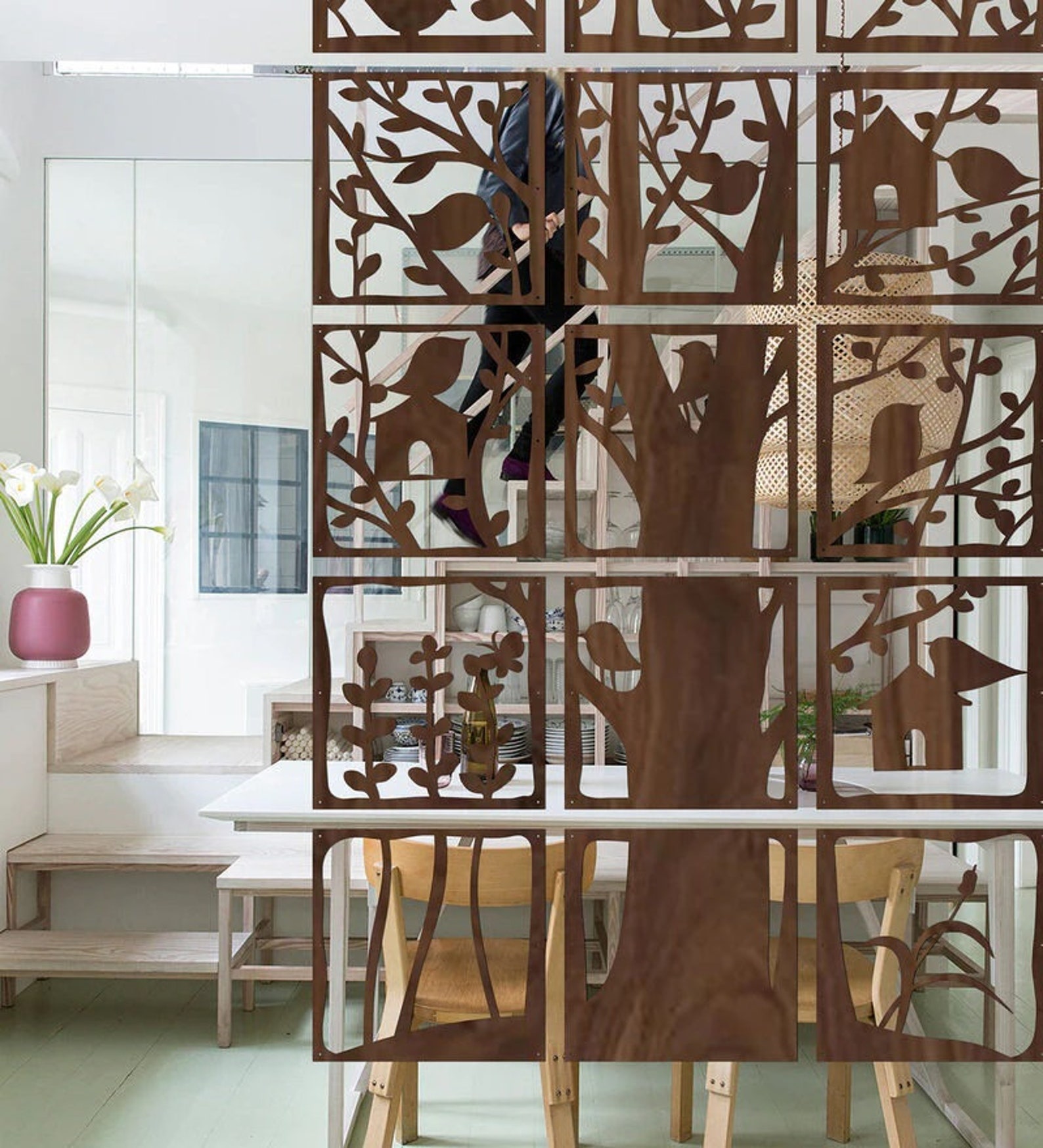 Room Divider Tree Design With Birds - Etsy