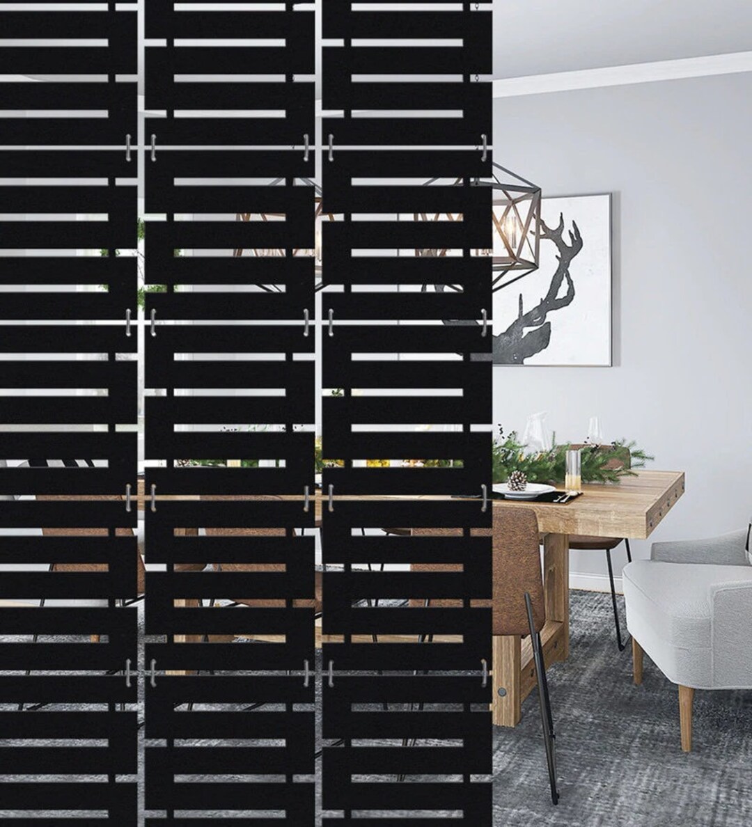 Black Acrylic Room Divider: 24 Panel Decorative Interior Partition - Etsy