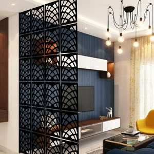 Room Partition Black , Interior Partition, Decorative Room Divider Set ...